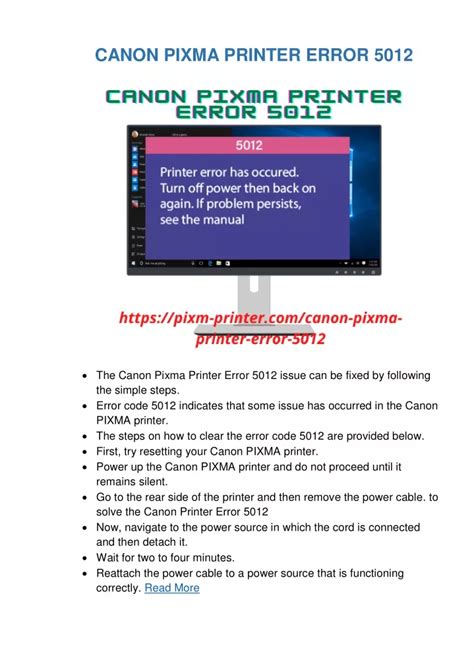 Ppt Canon Pixma Printer Error 5012 Canon Error Code Solutions Powerpoint Presentation Id