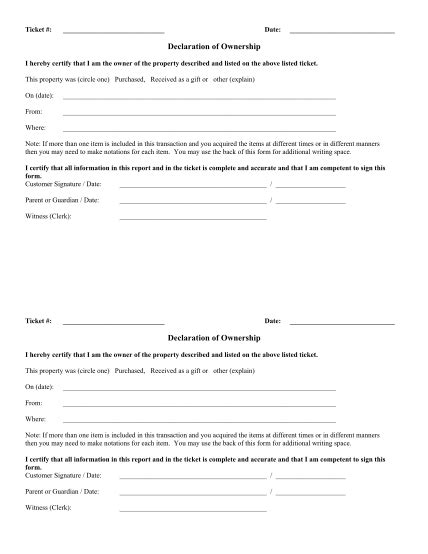 26 Declaration Of Ownership Free To Edit Download And Print Cocodoc