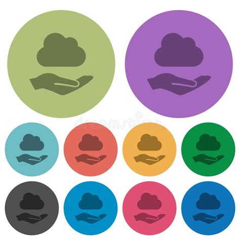 Cloud Services Color Darker Flat Icons Stock Vector Illustration Of Data Computers 261790287