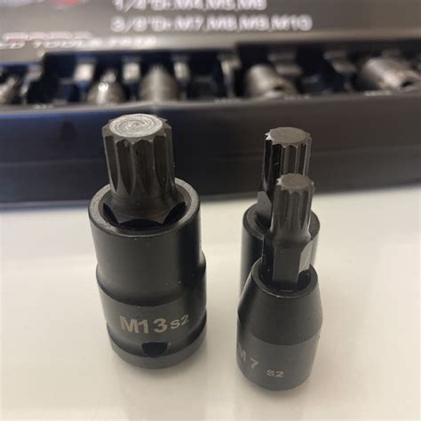 Triple Square 12pc Master Spline Bit Socket Set S2 Steel Splines 1 4 3 8 1 2 United Tools Uk