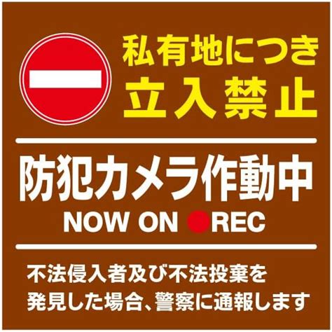 Amazon 【私有地 敷地内 防犯カメラ作動中 看板】通り抜け禁止 私有地につき 私道 立ち入り禁止 立入禁止 進入禁止 監視カメラ