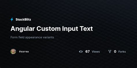 Angular Custom Input Text Stackblitz