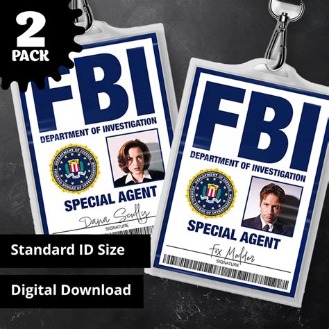 X Files Fbi Agent Fox Mulder Dana Scully Id Badge Pack Cosplay