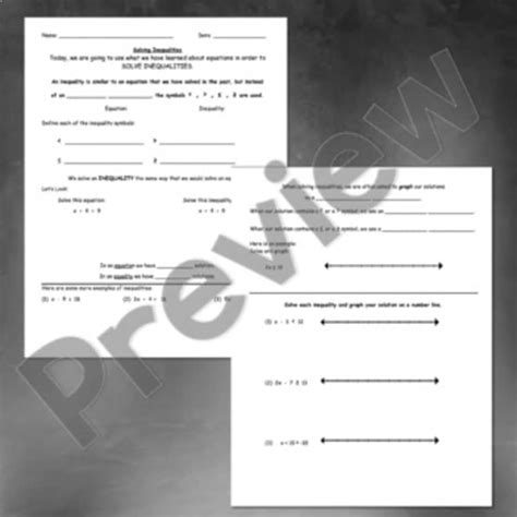 Inequalities Guided Notes By Thriving Teacher Inc Tpt