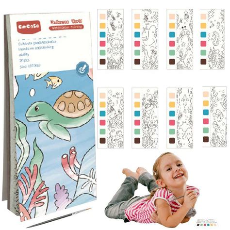 포켓 수채화 책 드로잉 낙서 색칠하기 책 Diy 페인팅 아트 및 공예 다채로운 정원 페인트 유치원 드로잉 아트 예술 및 공예 Diy 장난감