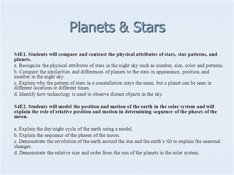 The Similarities And Differences Of The Planets To Stars