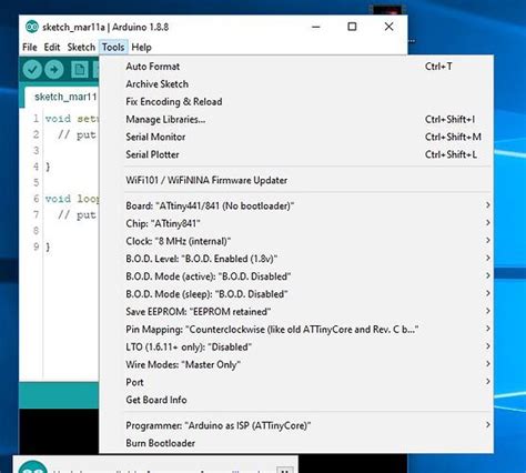 Setting Fuses And Uploading Sketches To An Attiny841 3rd Party Boards Arduino Forum