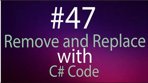 Remove And Replace Method In C Urdu Tutorial Youtube