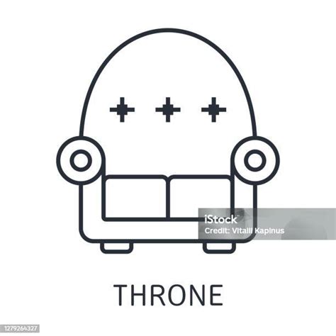 왕좌의 의자 흰색 배경에 격리된 벡터 선형 아이콘입니다 1위에 대한 스톡 벡터 아트 및 기타 이미지 1위 가구 경쟁 Istock