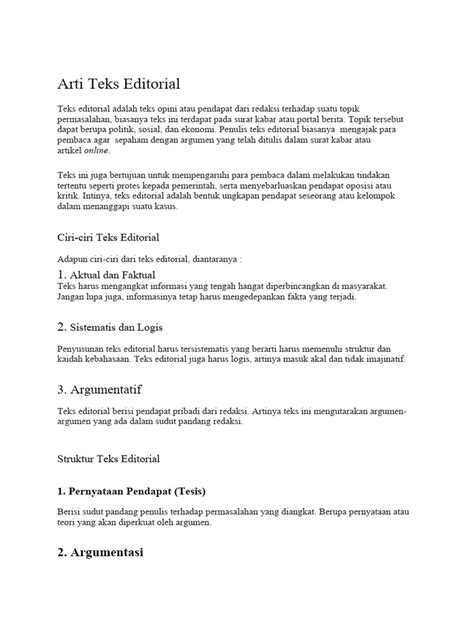 Contoh Teks Editorial Pdf