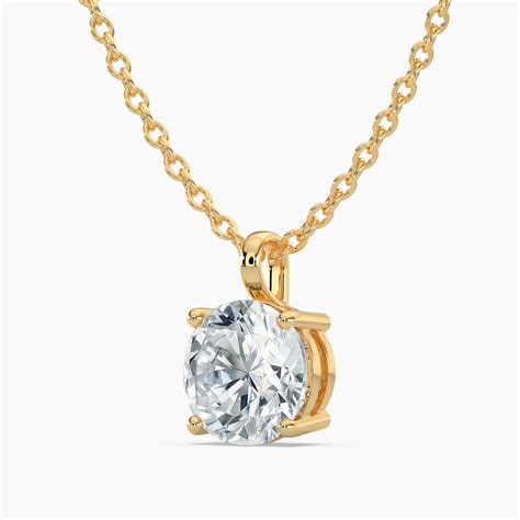 Lab Grown Diamond Classic Solitaire Pendant Round 400 Ct Tw D E
