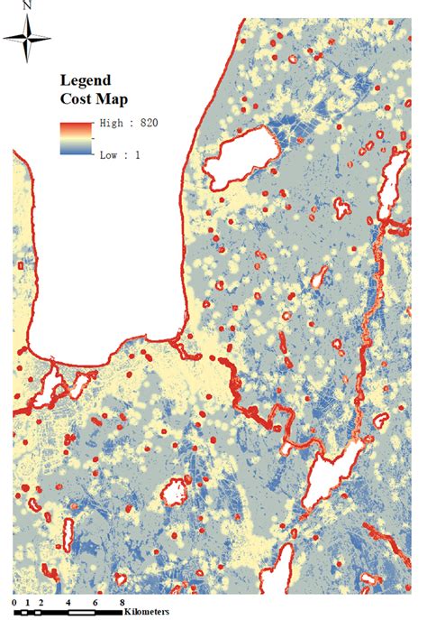 Raster Cost Surface Comprising Three Datasets Elevation Land Cover Download Scientific