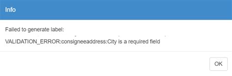 Validationerror Consigneeaddress City Is A Required Field