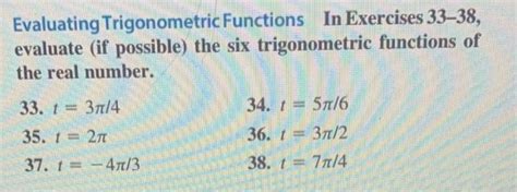 Solved Evaluating Trigonometric Functions In Exercises Chegg Com