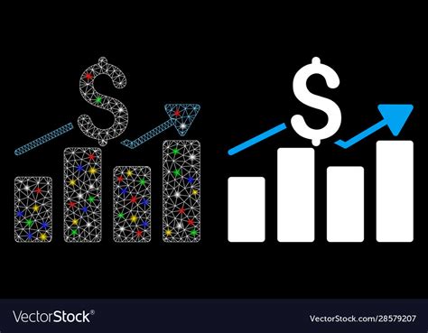 Flare Mesh Network Business Chart Icon With Vector Image