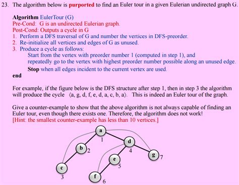 Solved Euler Tour Of Undirect Graph Give A Counter Example