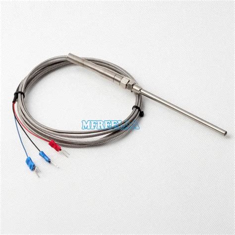Rtd Pt100 Temperature Sensor Thermocouple 2m Cable 10cm Probe 3 Wires 50~400°c Eur 11 07