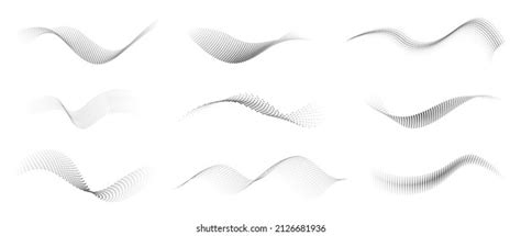 Dotted Halftone Waves Abstract Liquid Shapes Stock Vector Royalty Free