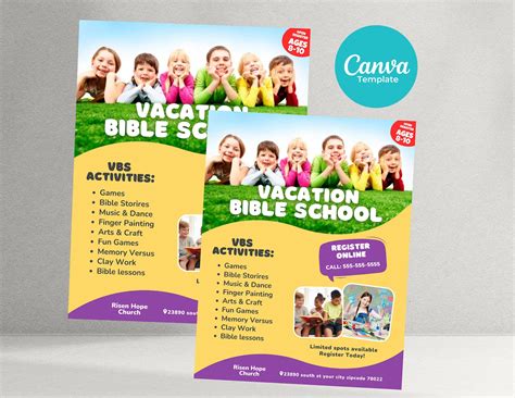 Vacation Bible School Flyer Vbs Flyer Church Flyer Etsy