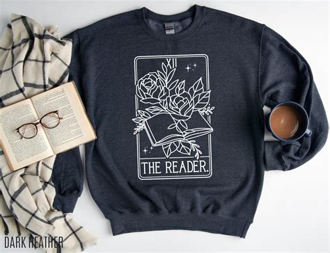 the reader tarot card sweatshirt book tarot card sweater etsy
