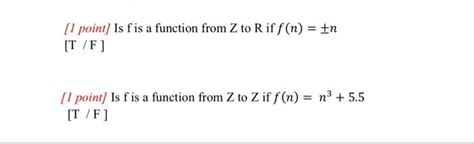 Solved Point Is F Is A Function From Z To R If F N N Chegg Com