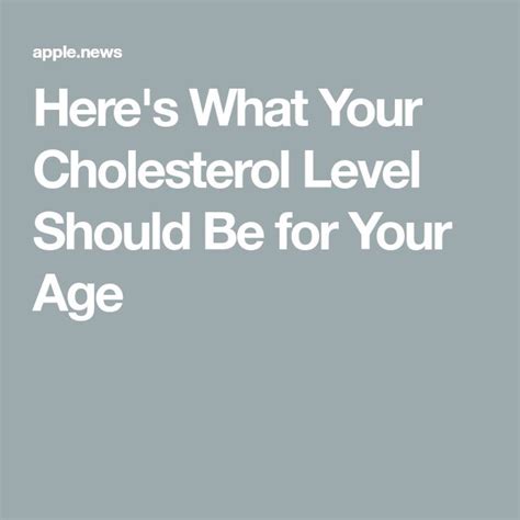 This Chart Shows Healthy Cholesterol Levels By Age The Healthy Healthy Cholesterol Levels