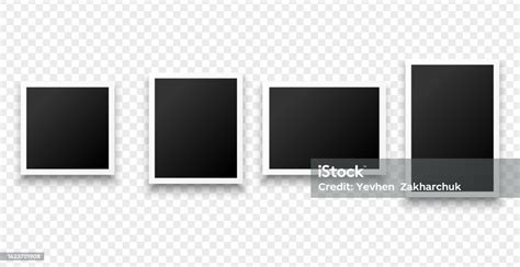 투명한 배경에 그림자가있는 템플릿 사진 프레임 세트 사진이나 추억을 위한 벡터 일러스트레이션입니다 스크랩북 디자인 액자에 대한 스톡 벡터 아트 및 기타 이미지 Istock