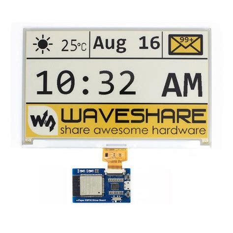 Waveshare 75 Inch Bare E Paper Screen Driver Board Onboard Esp8266