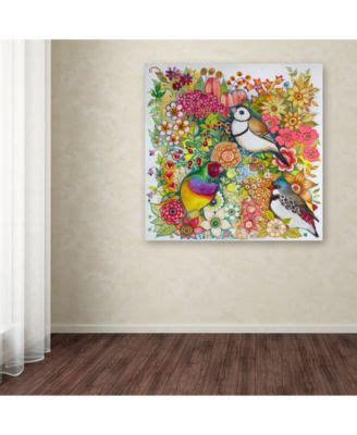 Trademark Global Oxana Ziaka Exotic Birds Canvas Art 18 X 18 X 2