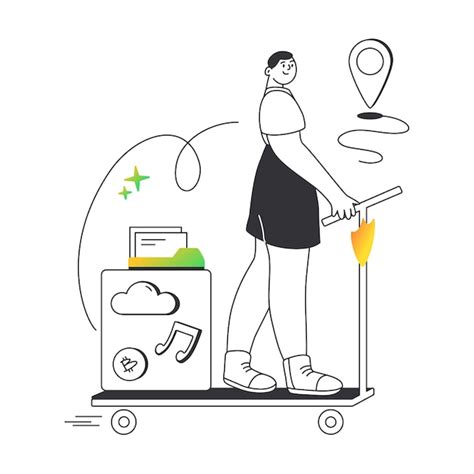 Premium Vector Man Takes Data To Another Location