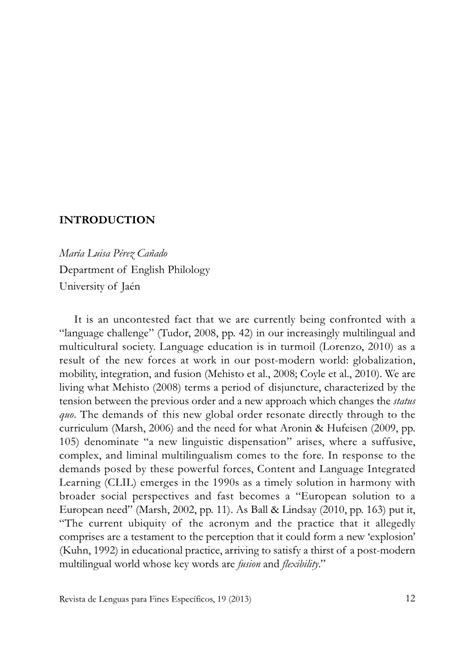 Pdf Introduction To The Special Issue Content And Language Integrated Learning Clil And The