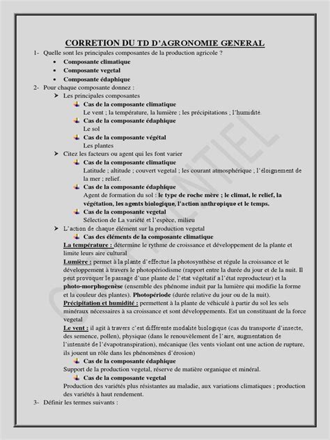 correction du td agronomie 3 pdf