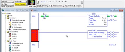 Message Msg Micrologix 1400 Writing Data Over Ethernet To A Micrologix 1100 The Automation
