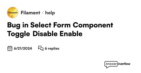 Bug In Select Form Component Toggle Disable Enable Filament