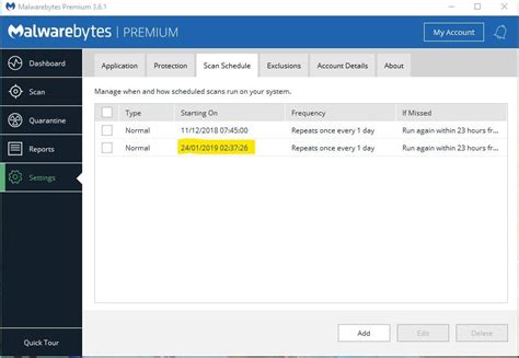 Extra Scan Has Been Added To My Schedule Malwarebytes For Windows