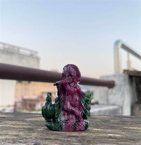 natural ruby krishna statue hand carved ruby carving krishna ji