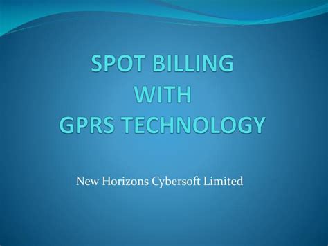 Ppt Spot Billing With Gprs Technology Powerpoint Presentation Free Download Id 3369484