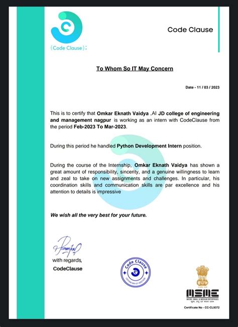 omkar vaidya on linkedin opportunity pythondevelopment internship codeclause learning intern…