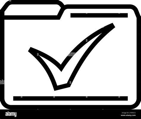 Folder Check Mark Line Icon Vector Illustration Stock Vector Image And Art Alamy