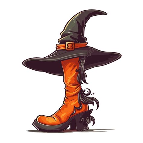 마녀 다리 벡터 모자 만화에 오렌지 마녀 부츠 스티커 클립 아트 상표 클립 아트 Png 일러스트 및 벡터 에 대한 무료 다운로드 Pngtree