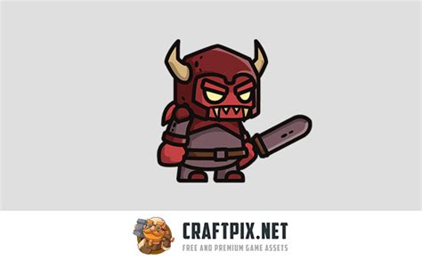 Demon Knight Tiny Style 2D Sprites CraftPix Net