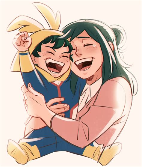 Midoriya Izuku And Midoriya Inko Boku No Hero Academia Drawn By