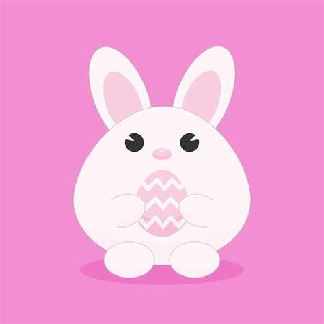 귀여운 부활절 토끼 캐릭터 일러스트 프리미엄 벡터