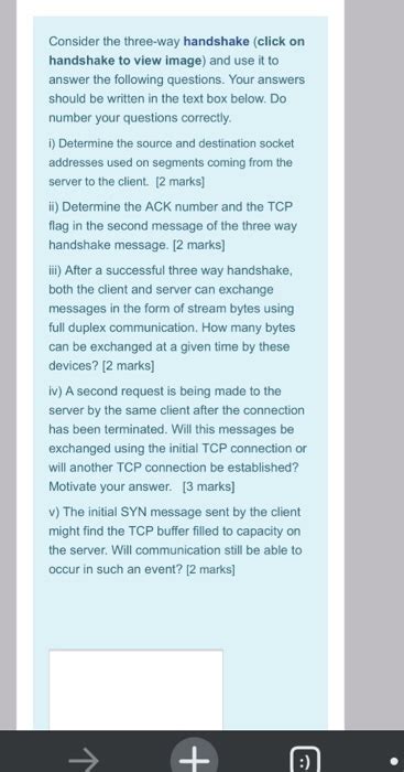 Solved Consider The Three Way Handshake Click On Handsha