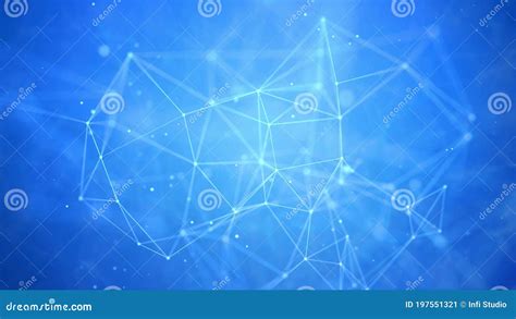 abstract plexus structure of many glowing lines and loop particles connection concept stock