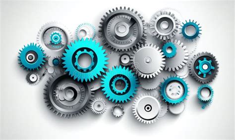 Gears And Circuitry With An Abstract Technology Background Stock Illustration Illustration Of