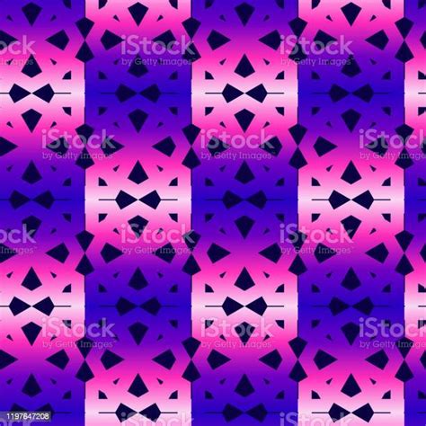 기하학적 요소와 현대적인 원활한 패턴 네온 그라데이션 모양 벽지 직물 포스터 카드 포장지 등에 대한 동양 벡터 배경 강렬하고