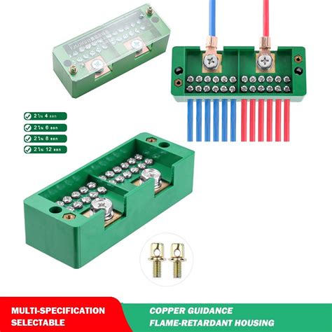 Single Phase 60a 2 In 6 8 12 18 Out Wire Terminal Box Connector Block Junction Box Distribution