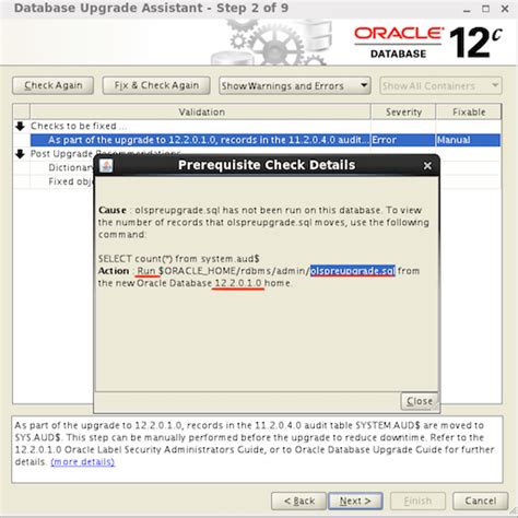 restarting a failed database upgrade with dbua 12 2 upgrade your